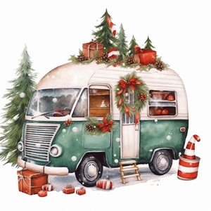 Christmas Camper Van Clipart, High Quality PNG, Christmas Clipart ...