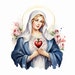 Watercolor Immaculate Heart of Mary Clipart, Religious Clipart Catholic ...