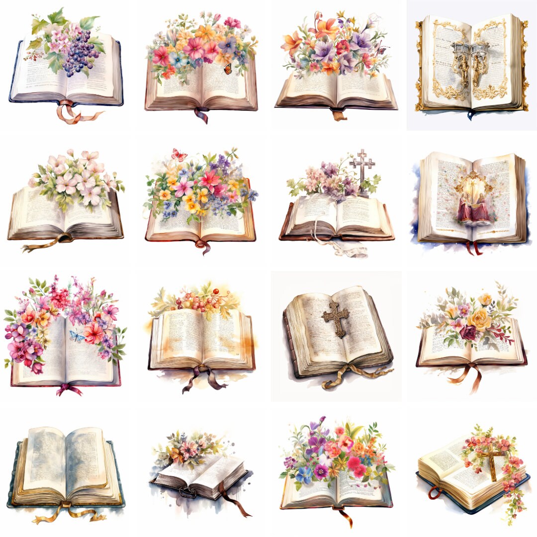 20 Catholic Holy Bible Watercolor Clipart, Png, Religious Clip Art ...