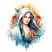 Watercolor Immaculate Heart of Mary Clipart, Religious Clipart Catholic ...
