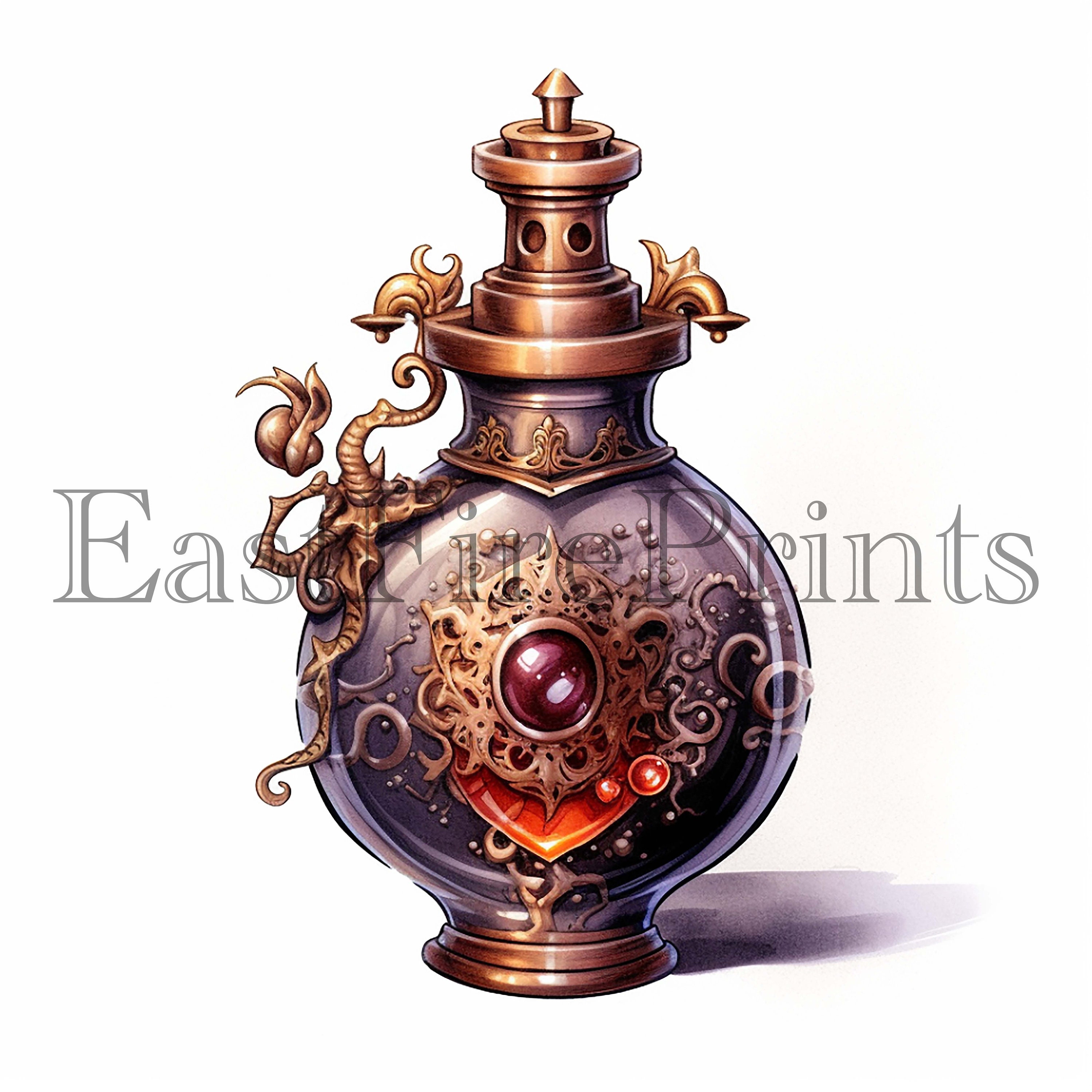 Steampunk Potions Bottle Clipart PNG Steampunk Clipart - Etsy