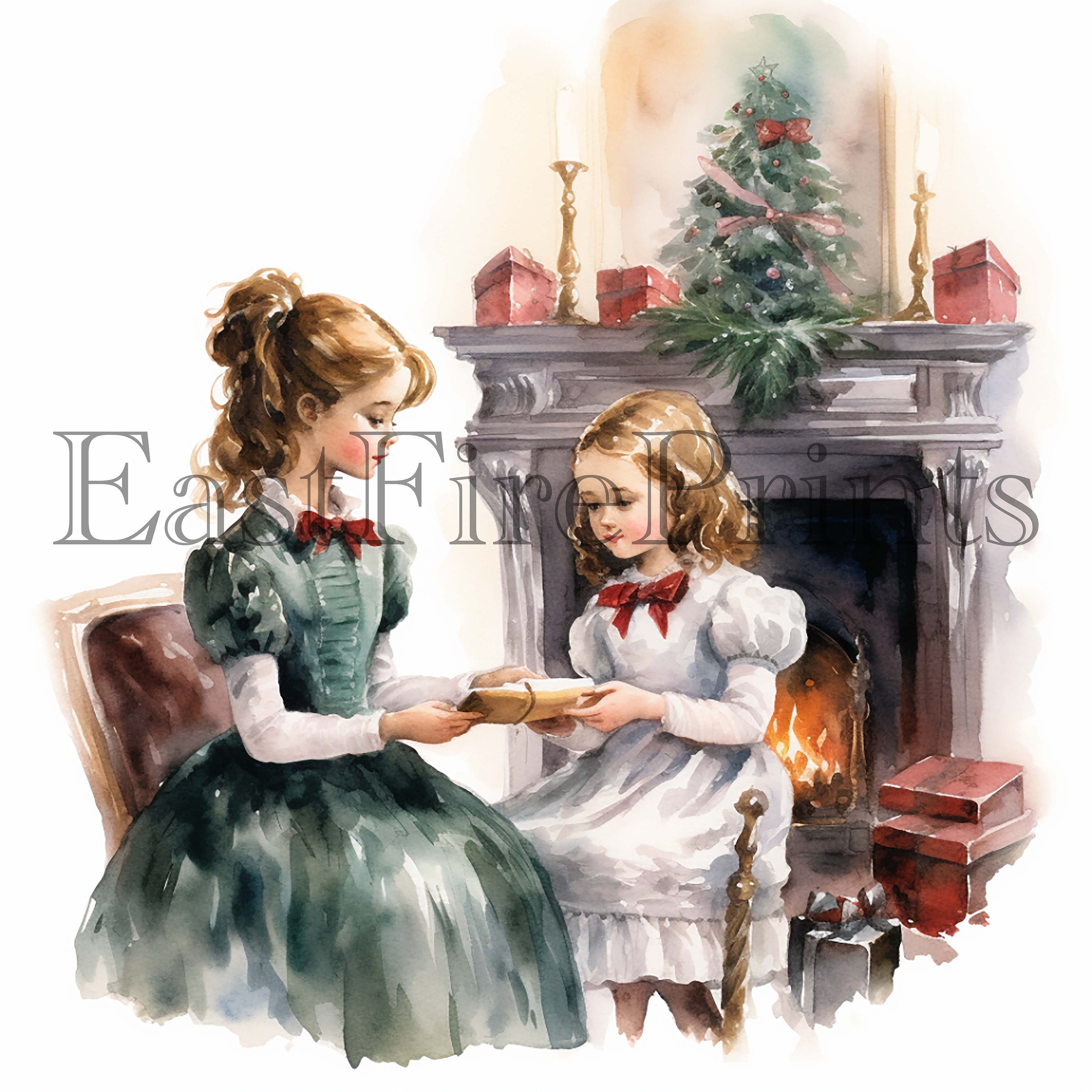 20 Victorian Christmas Watercolor Clipart High Quality Png - Etsy