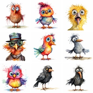 Funny and Quirky Bird Clipart, High Quality PNG, Whimsical Animals ...