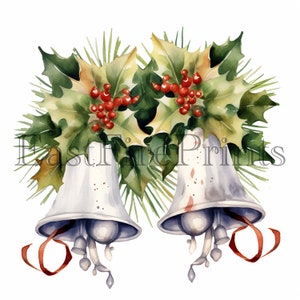 Watercolor Christmas Bells Clipart PNG Files, High Quality Xmas Clip ...
