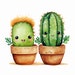 Watercolor Cute Cactus Clipart Cactus Illustration Cute - Etsy