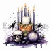 Watercolor Halloween Candle Clipart PNG Spooky Fall Candles - Etsy