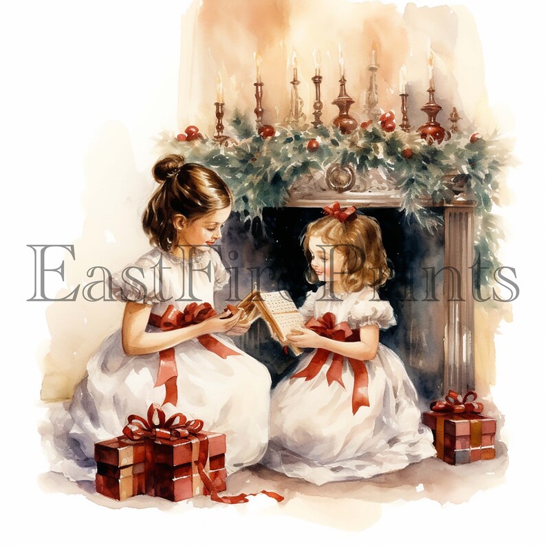 20 Victorian Christmas Watercolor Clipart High Quality Png - Etsy