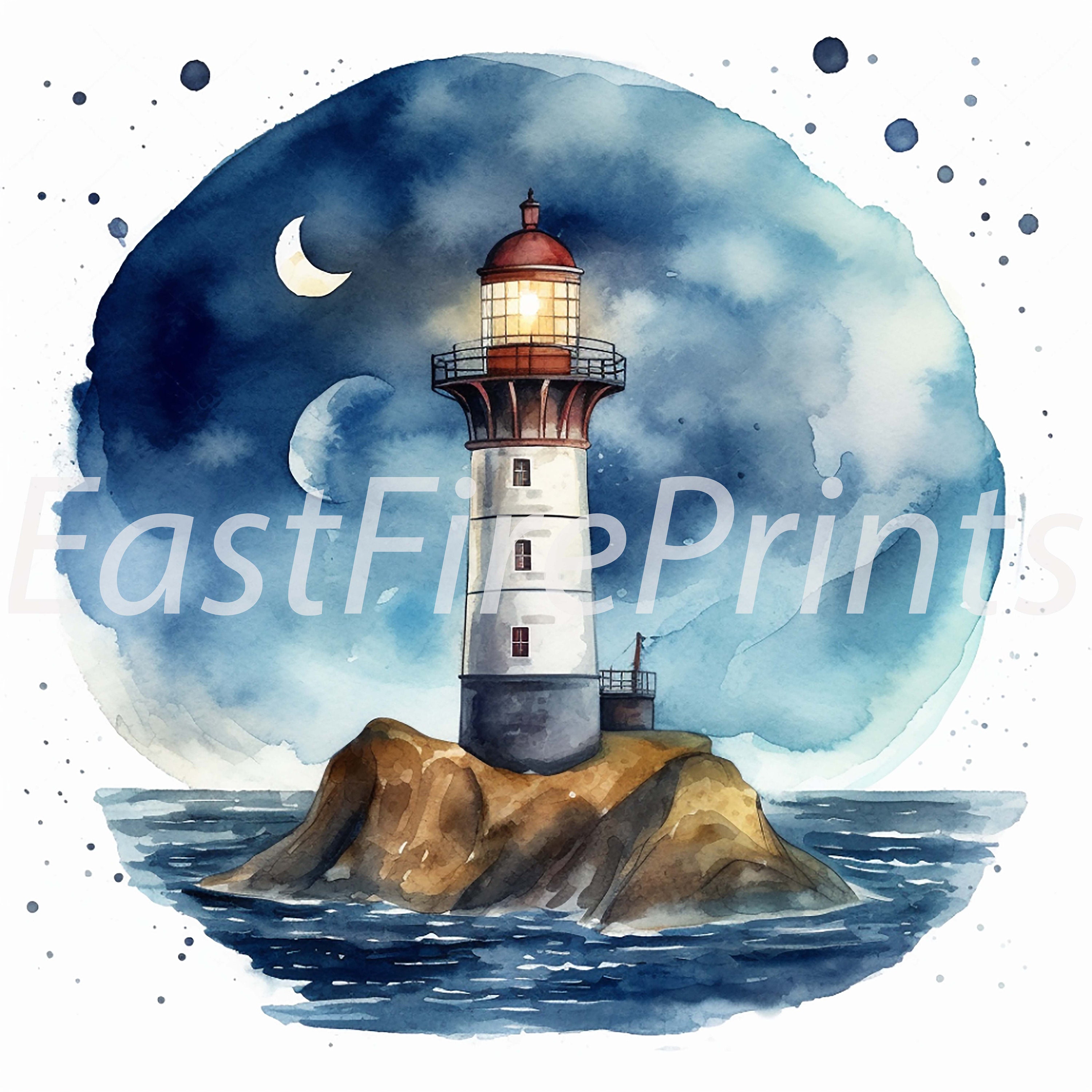 20 Watercolor Lighthouse Clipart Bundle Coastal - Etsy
