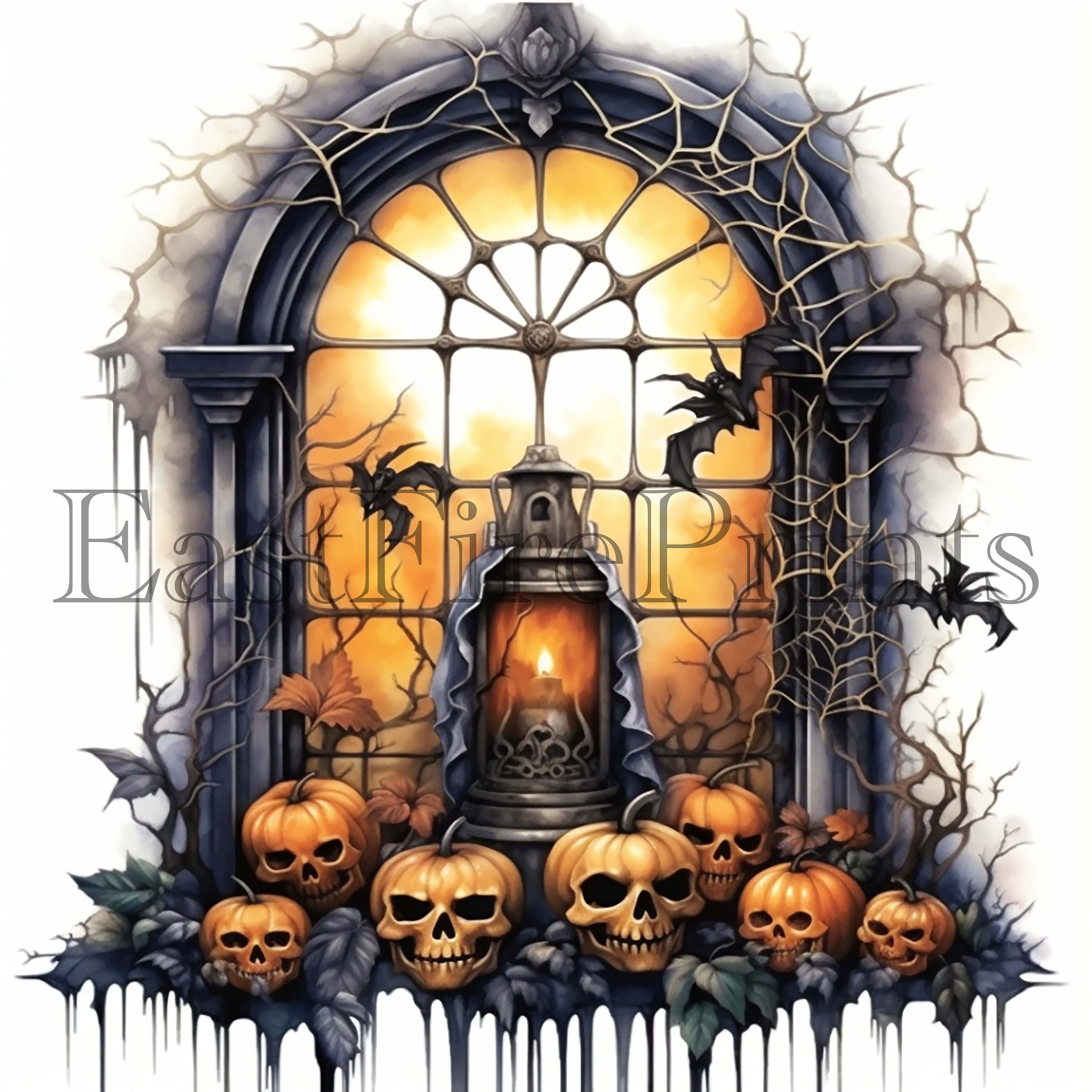 20 Halloween Window Pumpkin Clipart High Quality Png Spooky - Etsy