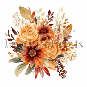 20 Watercolor Autumn Floral Clipart, High Quality Png, Fall Boho ...