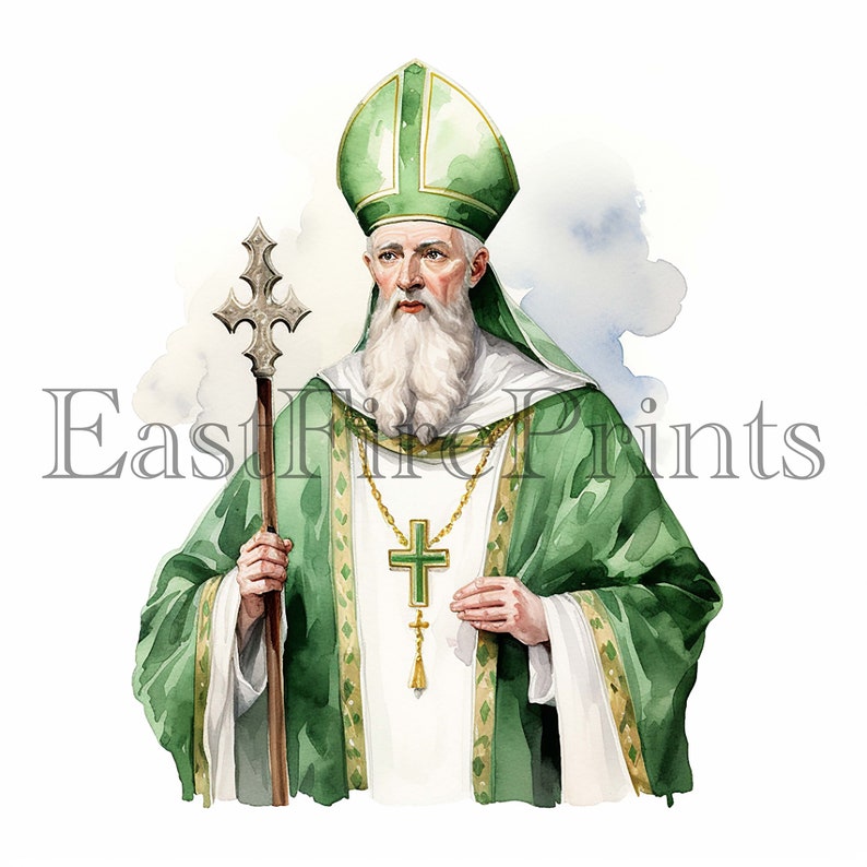 Watercolor Saint Patrick Clipart High Quality Png Catholic - Etsy
