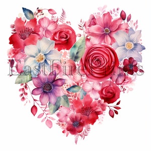 20 Red Heart Png, Watercolor Clipart, Love Wall Art, Valentines Day Png ...