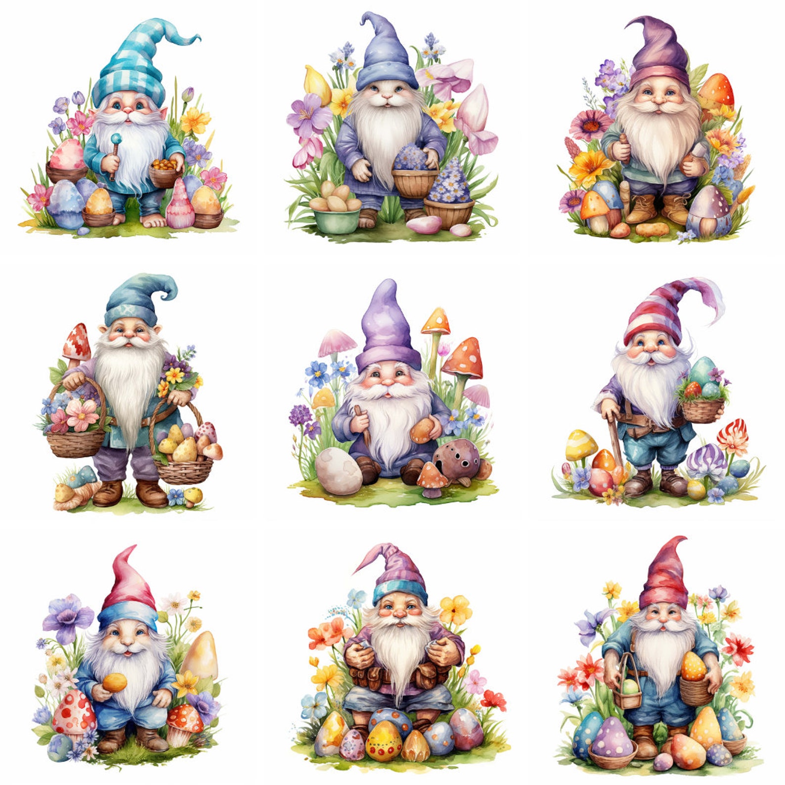 Easter Gnome Clipart High Quality PNG Easter Clipart Gnome - Etsy