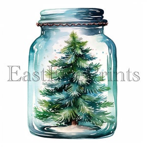 20 Christmas in a Jar Clip Art, High Quality Png, Glass Jar Winter Xmas ...