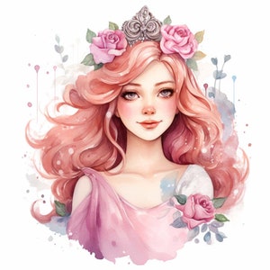 Watercolor Princess Clipart, Fantasy Clipart Magical Graphics Kids ...