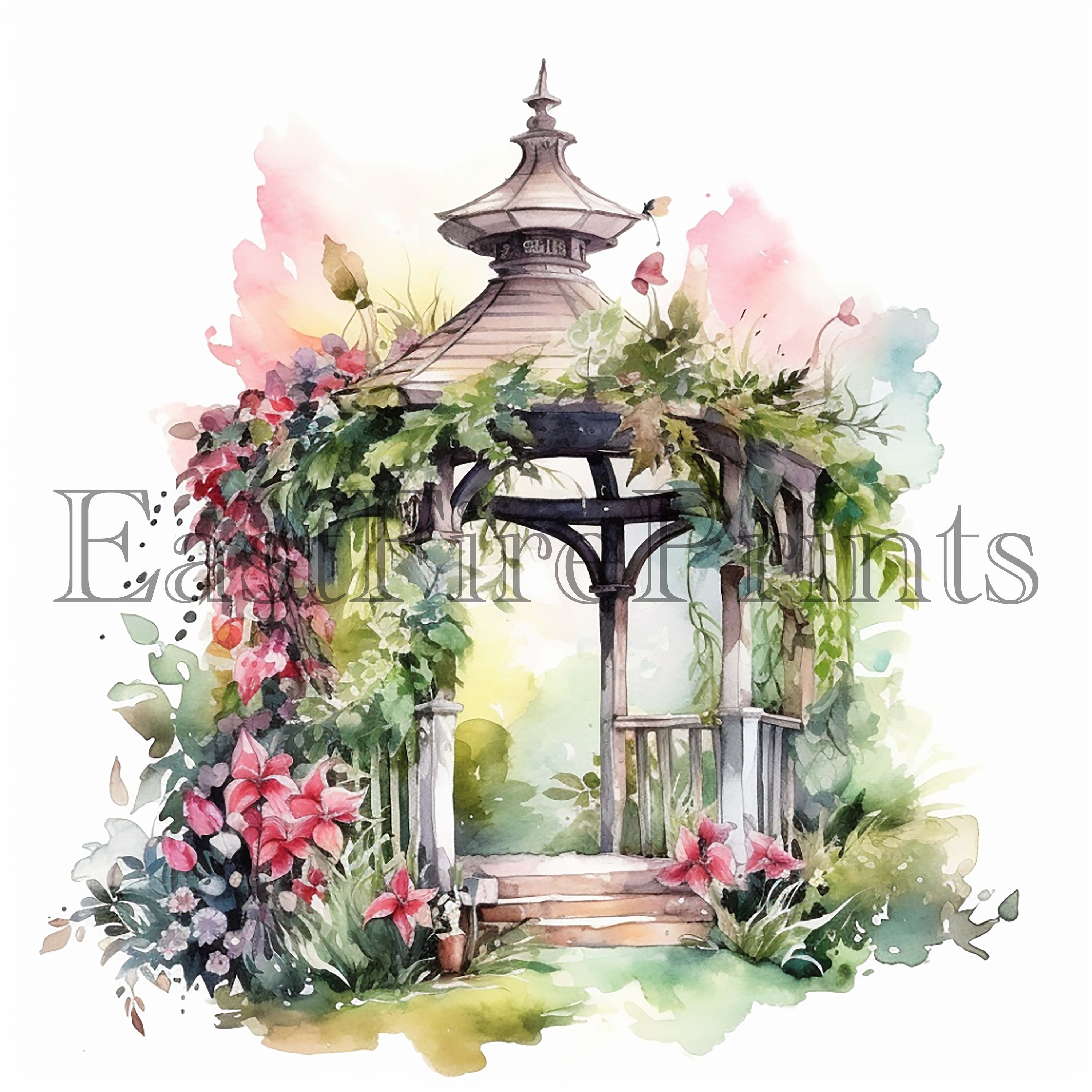 20 Watercolor Secret Garden Clipart Spring Clipar PNG - Etsy