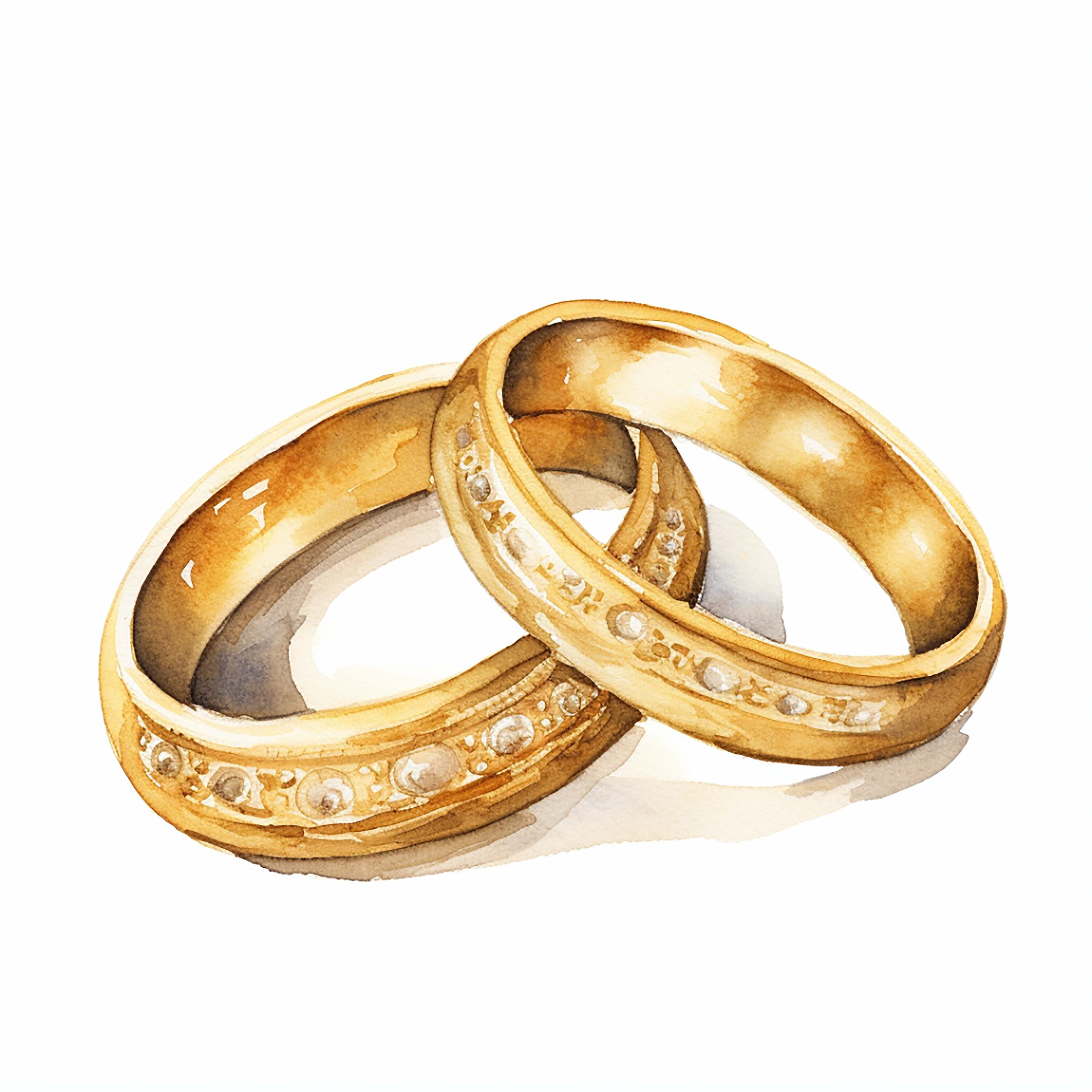 Gold Wedding Day Clipart High Quality Png Bride and Groom - Etsy