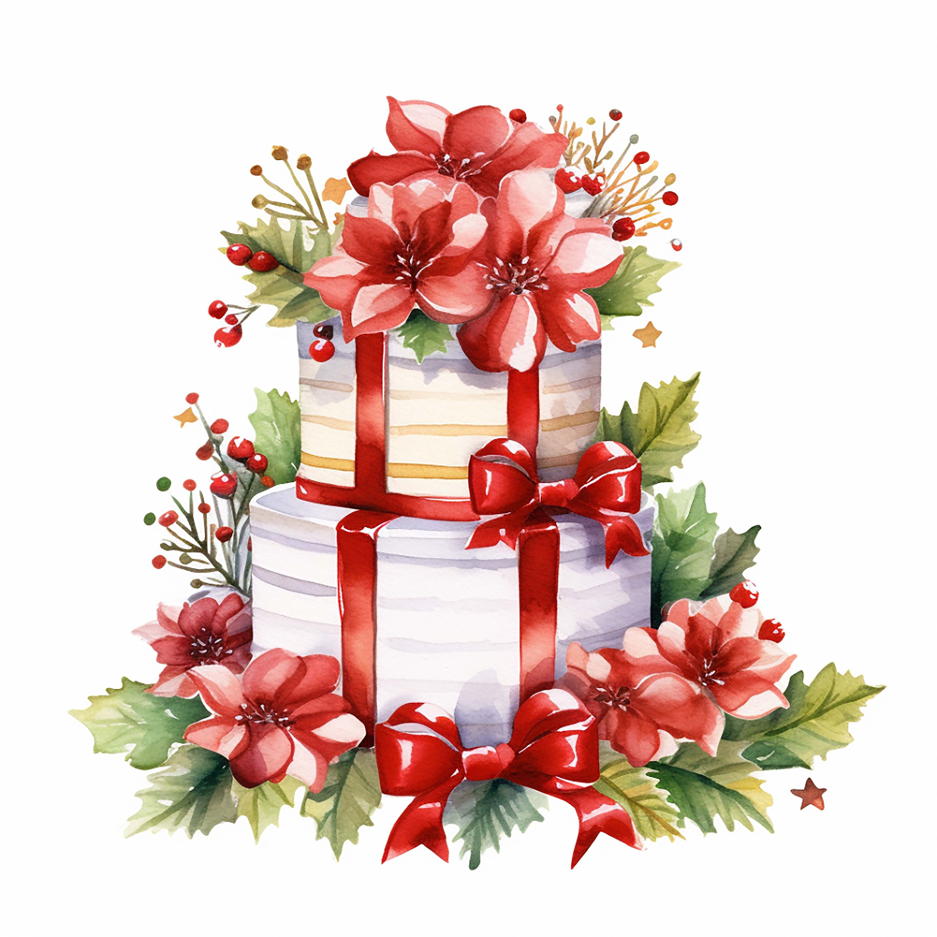 Christmas Cake Clipart High Quality PNG Christmas Clipart - Etsy