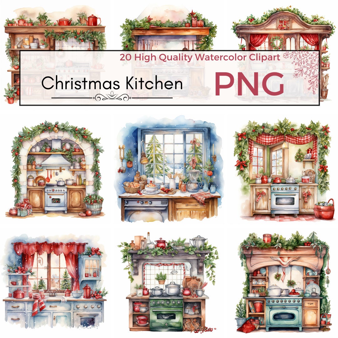 Christmas Kitchen Clipart, Xmas Clipart, Cooking Clipart, Christmas Png ...