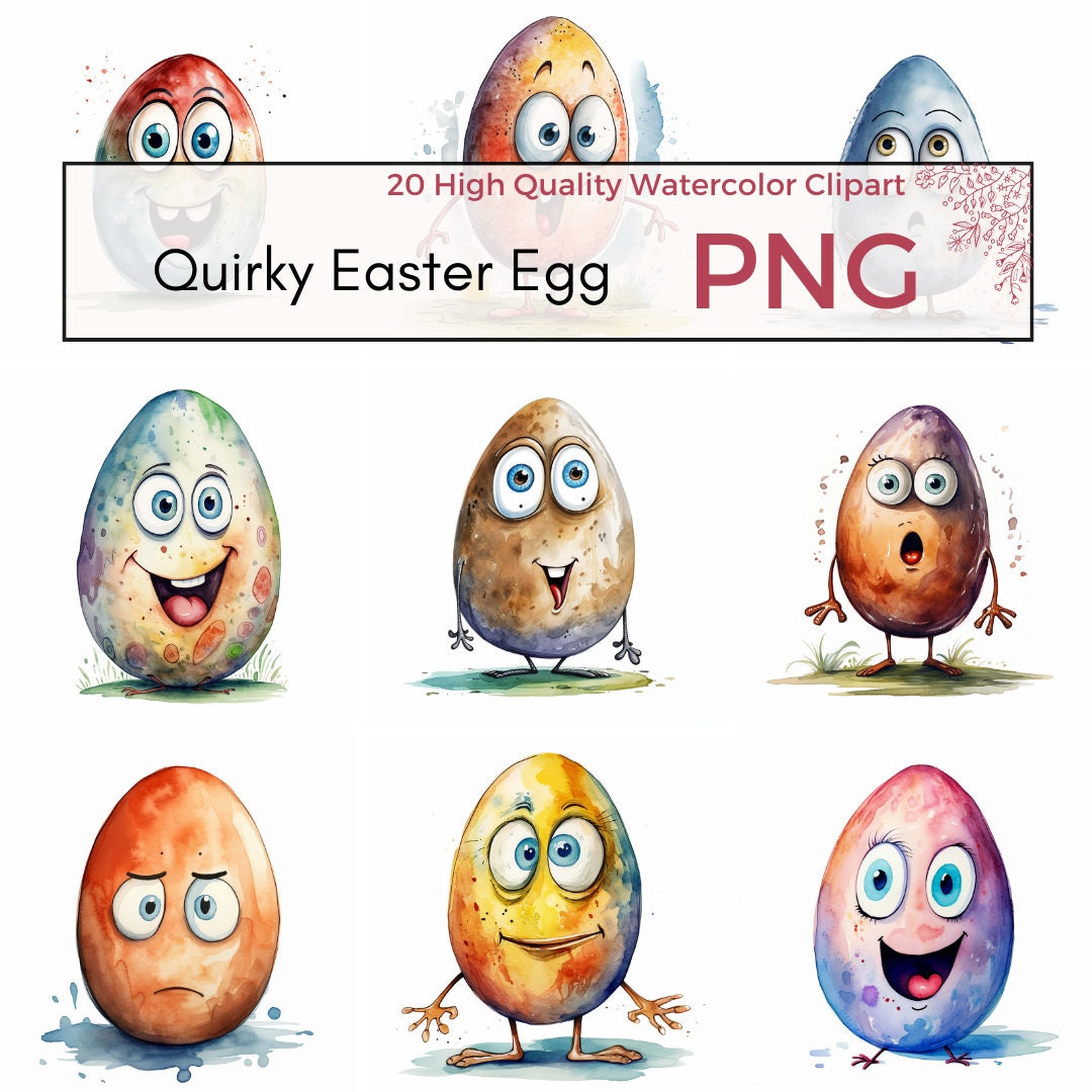 Quirky Easter Egg Clipart, High Quality PNG, Easter PNG, Spring Clipart ...
