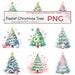 Pastel Christmas Tree Clipart High Quality PNG Cute Christmas - Etsy