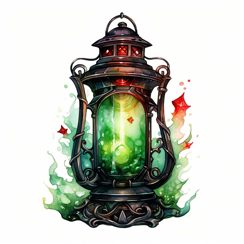 Watercolor Fantasy Lantern Clipart Fantasy Art Lantern Jpg - Etsy
