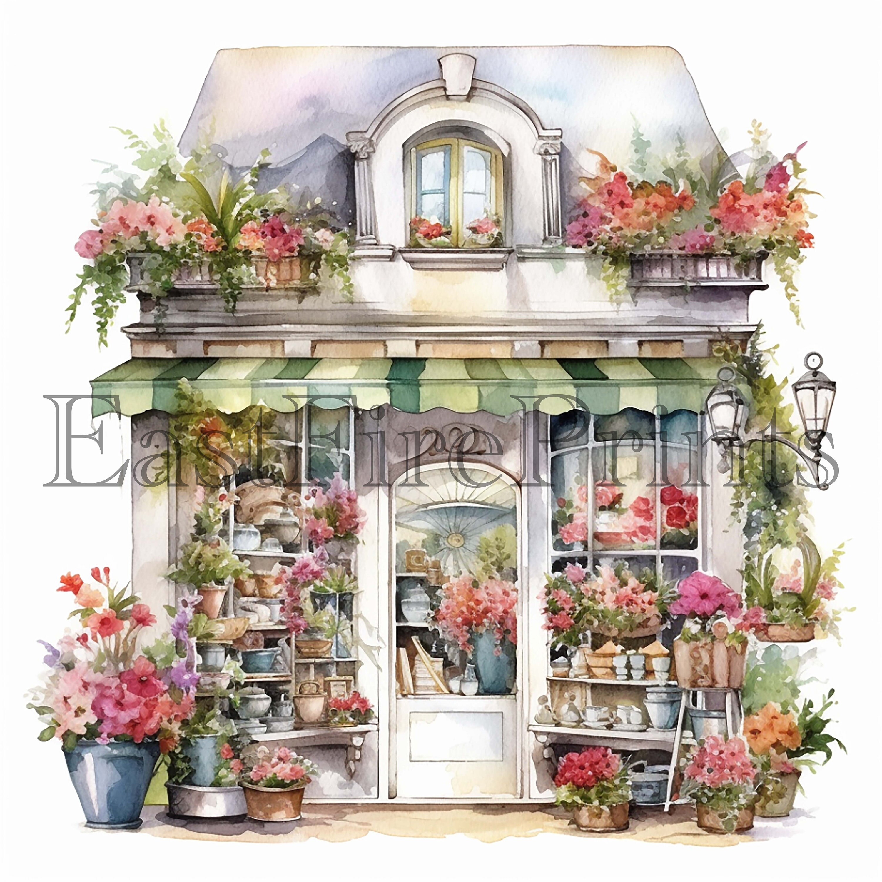 20 Watercolor Flower Shop Clipart PNG Boutique Florist - Etsy