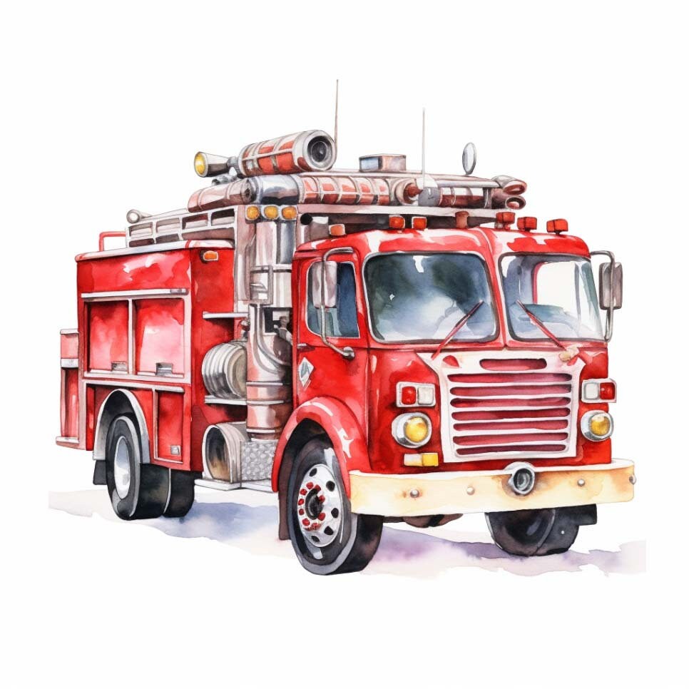 Watercolor Firefighter Clipart Cute Graphics Nursery Clipart - Etsy