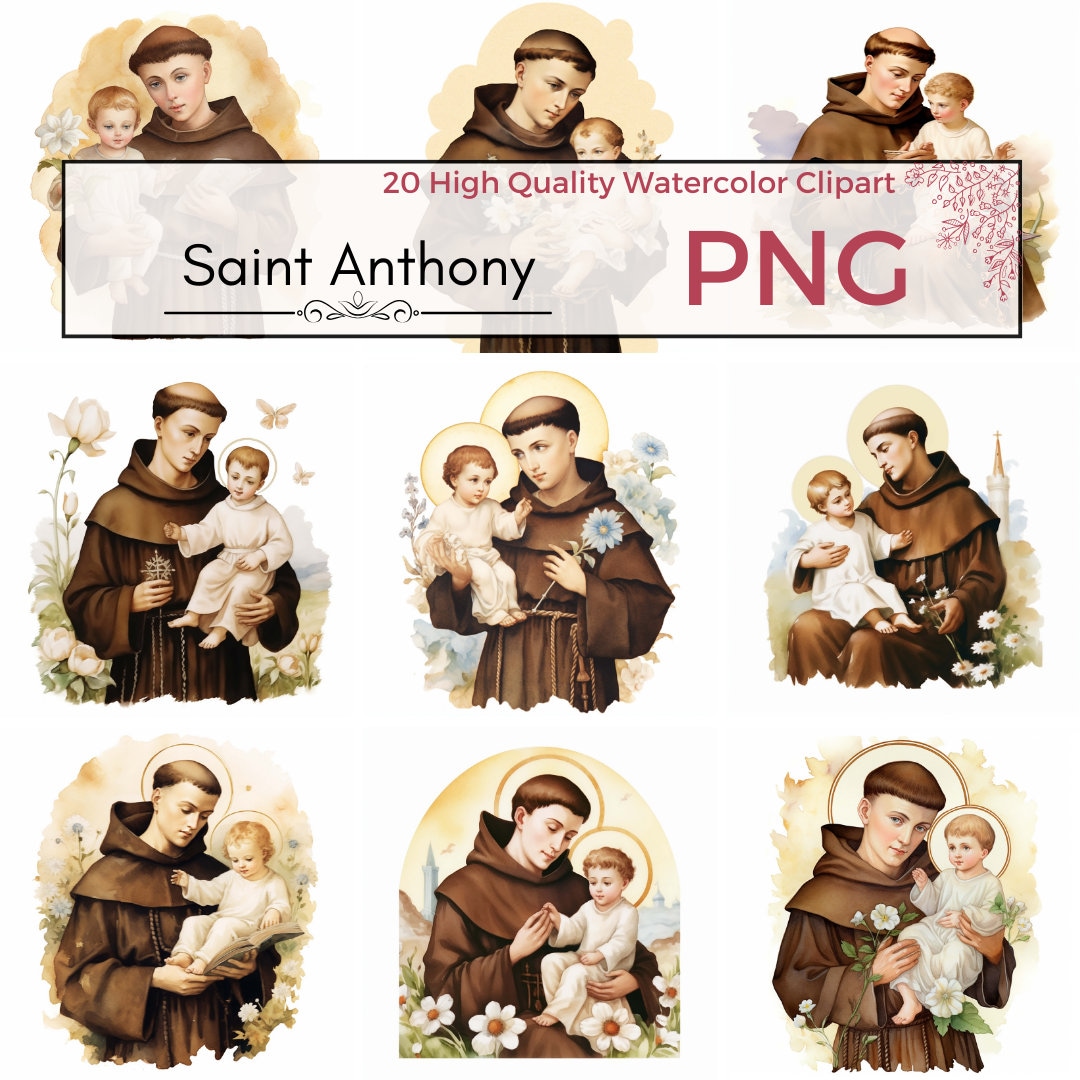 Saint Anthony Clipart, High Quality Png Catholic Sublimation Art ...