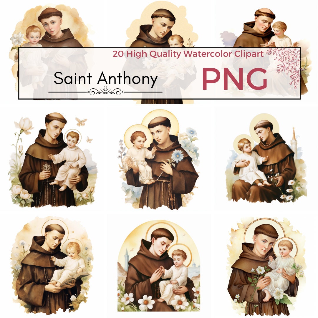 Saint Anthony Clipart, High Quality Png Catholic Sublimation Art ...