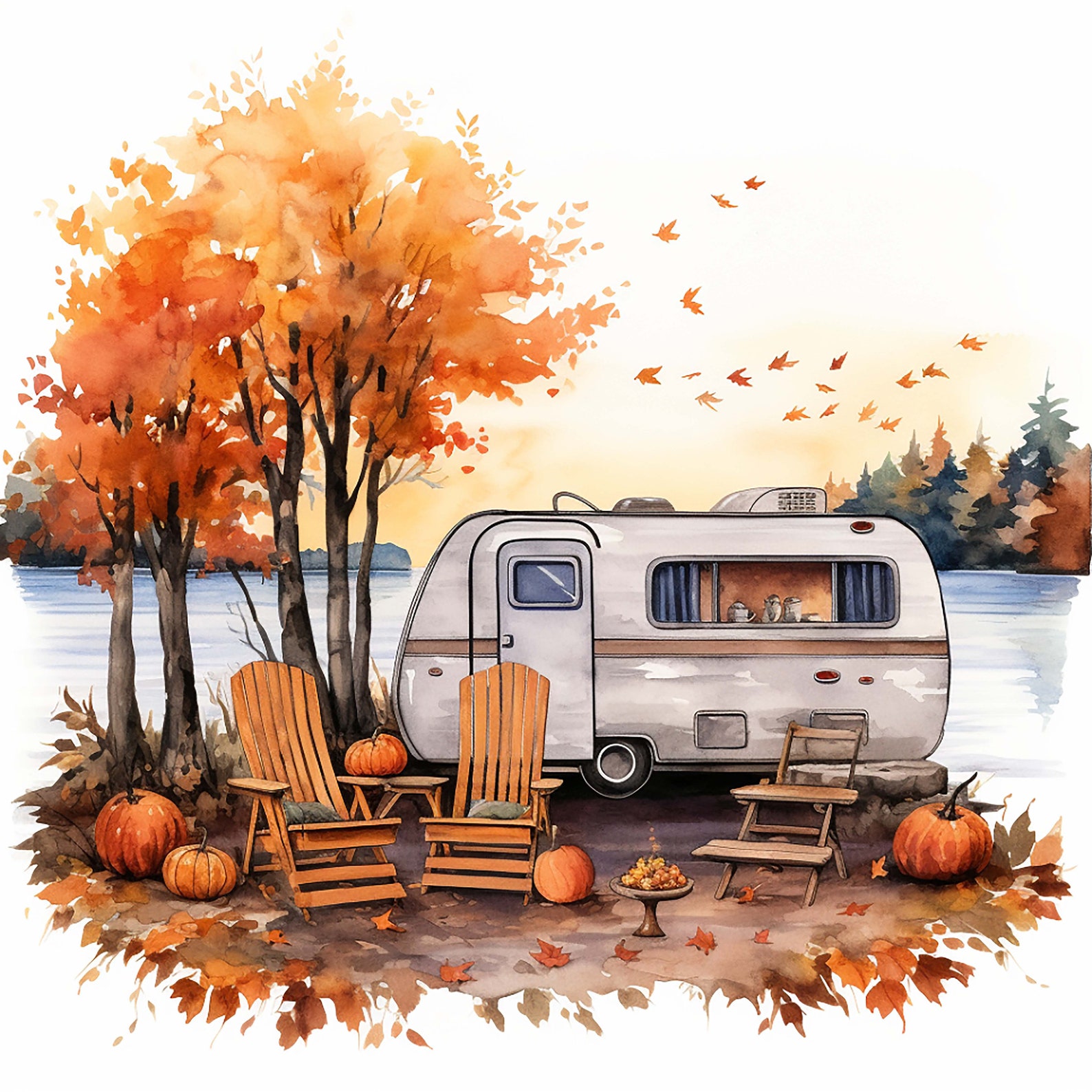 Autumn Campers Clipart Autumn Png Fall Clipart Camping - Etsy