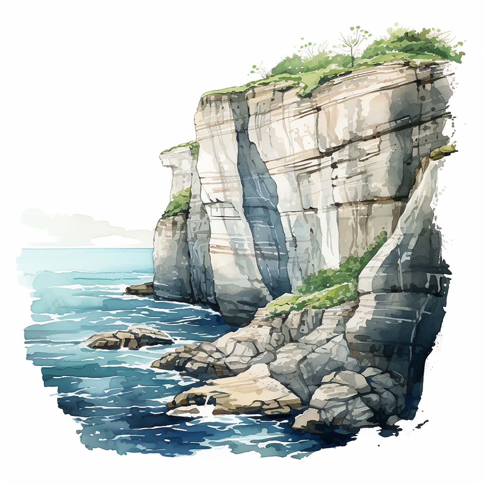 Coastal Cliff Clipart High Quality Png Scenic Clipart - Etsy