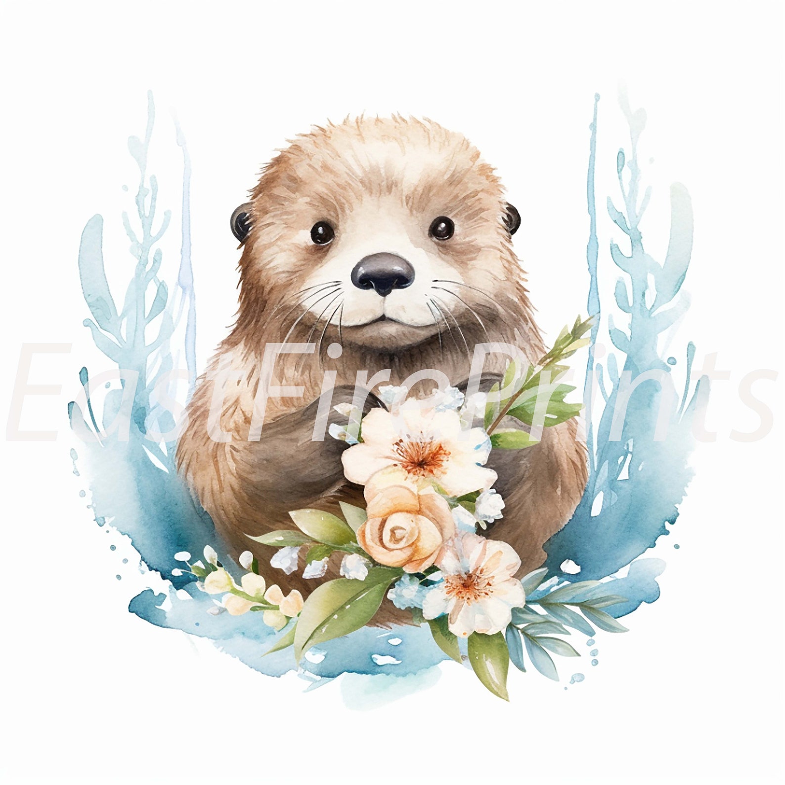 20 Watercolor Sea Otter Clipart Set Wildlife Clipart - Etsy