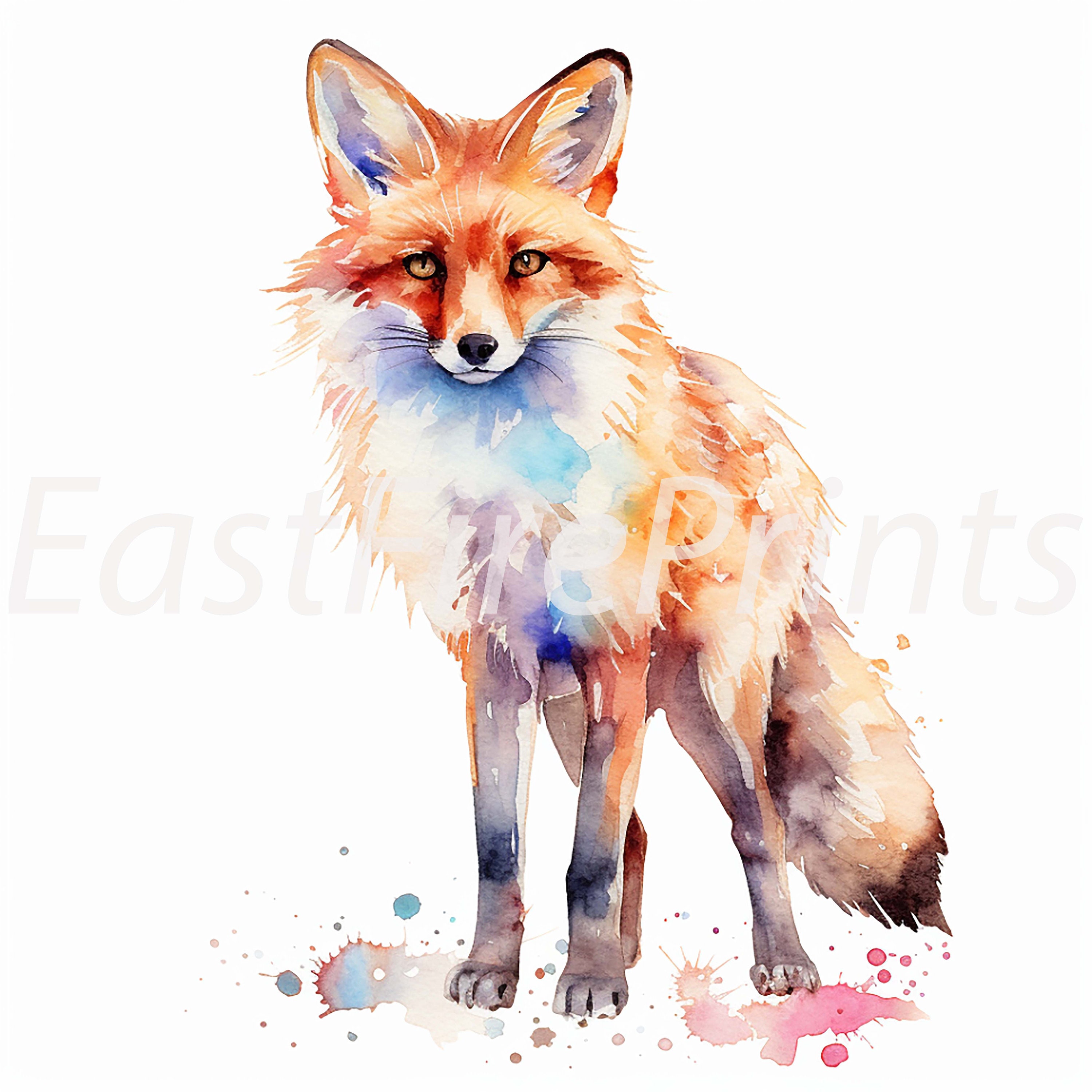 20 Watercolor Fox Clipart Set Animal Portrait Images - Etsy