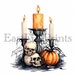 Watercolor Halloween Candle Clipart PNG Spooky Fall Candles - Etsy