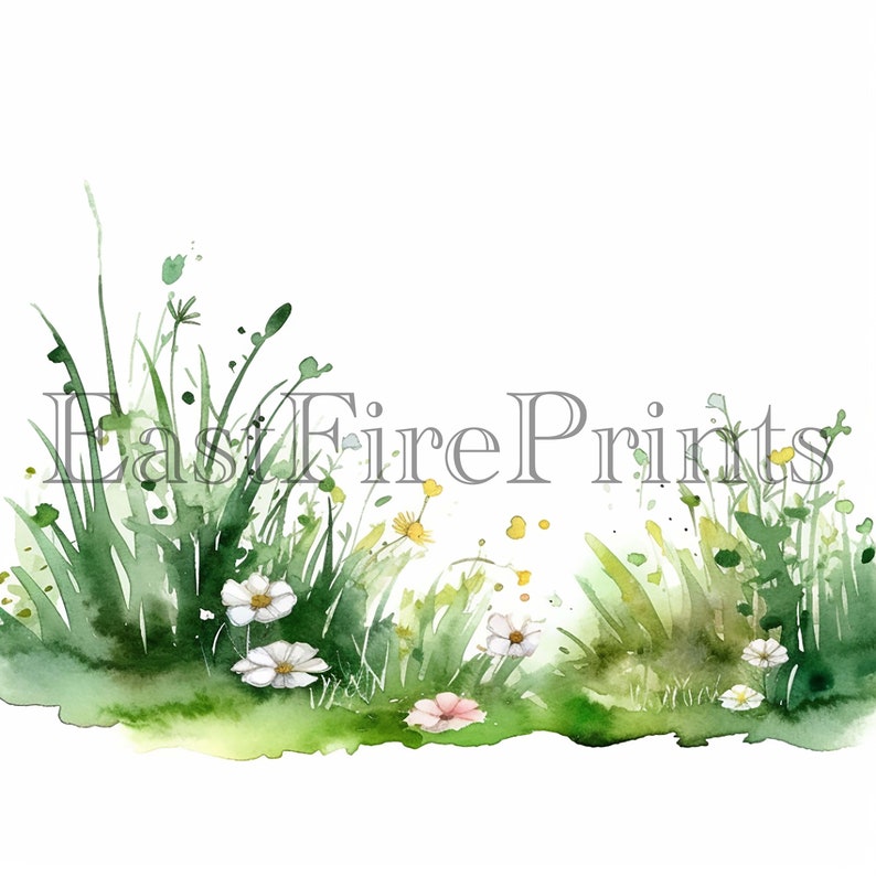 20 Watercolor Spring Grass Clipart Set Grass Illustrations - Etsy