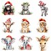 Watercolor Baby Safari Animals Christmas Clipart, Cute Adorable Xmas ...