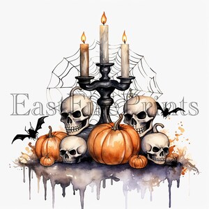 Watercolor Halloween Candle Clipart PNG, Spooky, Fall Candles Clip Art ...
