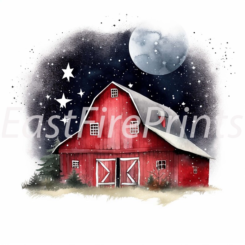 20 Watercolor Red Barn Clipart Bundle Farmhouse - Etsy