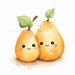 Watercolor Cute Pear Clipart Cute Clipart Fruit Jpg Nursery - Etsy