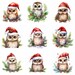 Watercolor Christmas Owl Clipart High Quality Png Cute Owl - Etsy