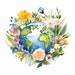 Floral Earth Clipart High Quality Png Planet Earth Day - Etsy