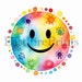20 Retro Groovy Smiley Face Clip Art, Watercolor Clipart, Hippie, High ...