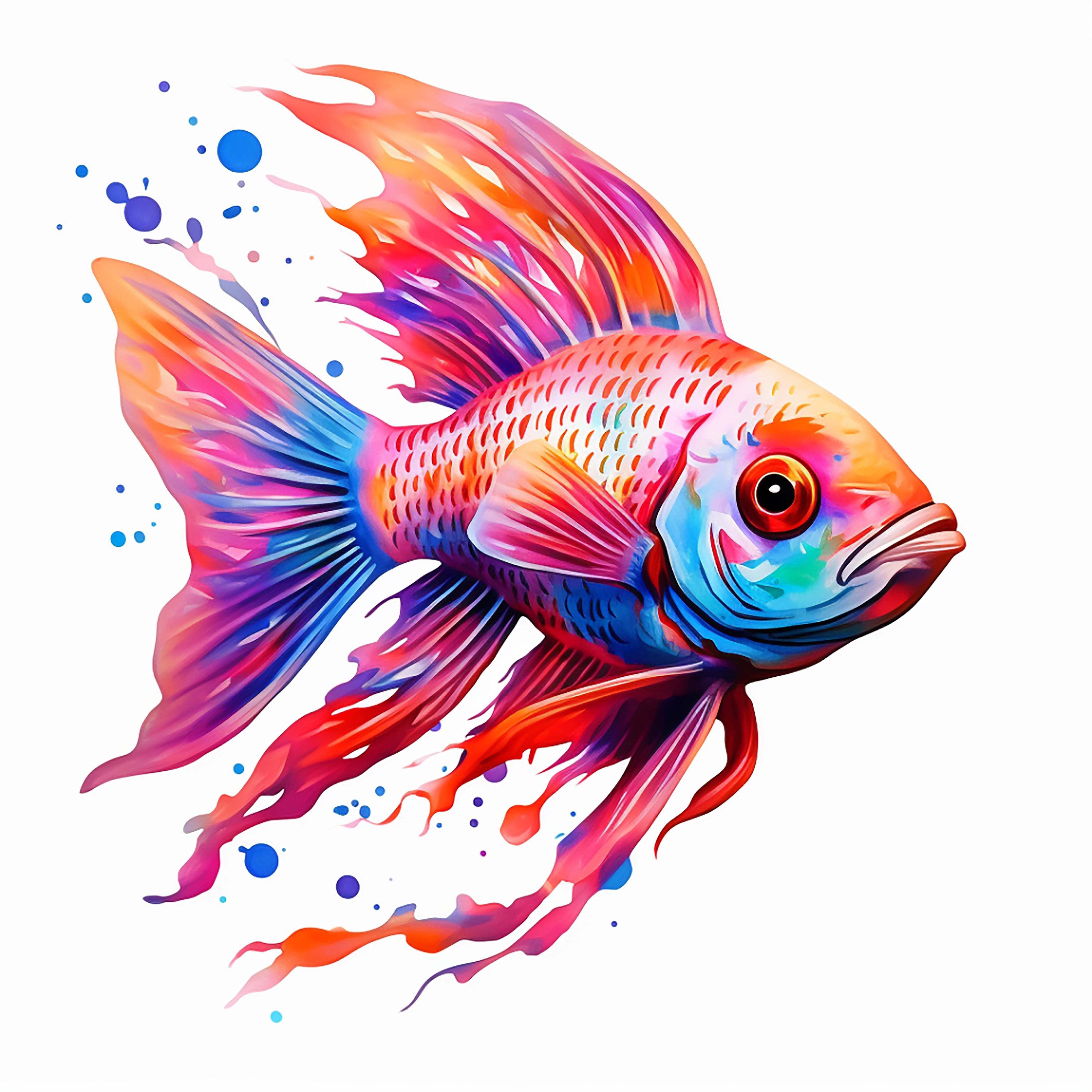 Pop Art Fish Clipart Fish Png Colorful Fish Clipart Pop Art - Etsy