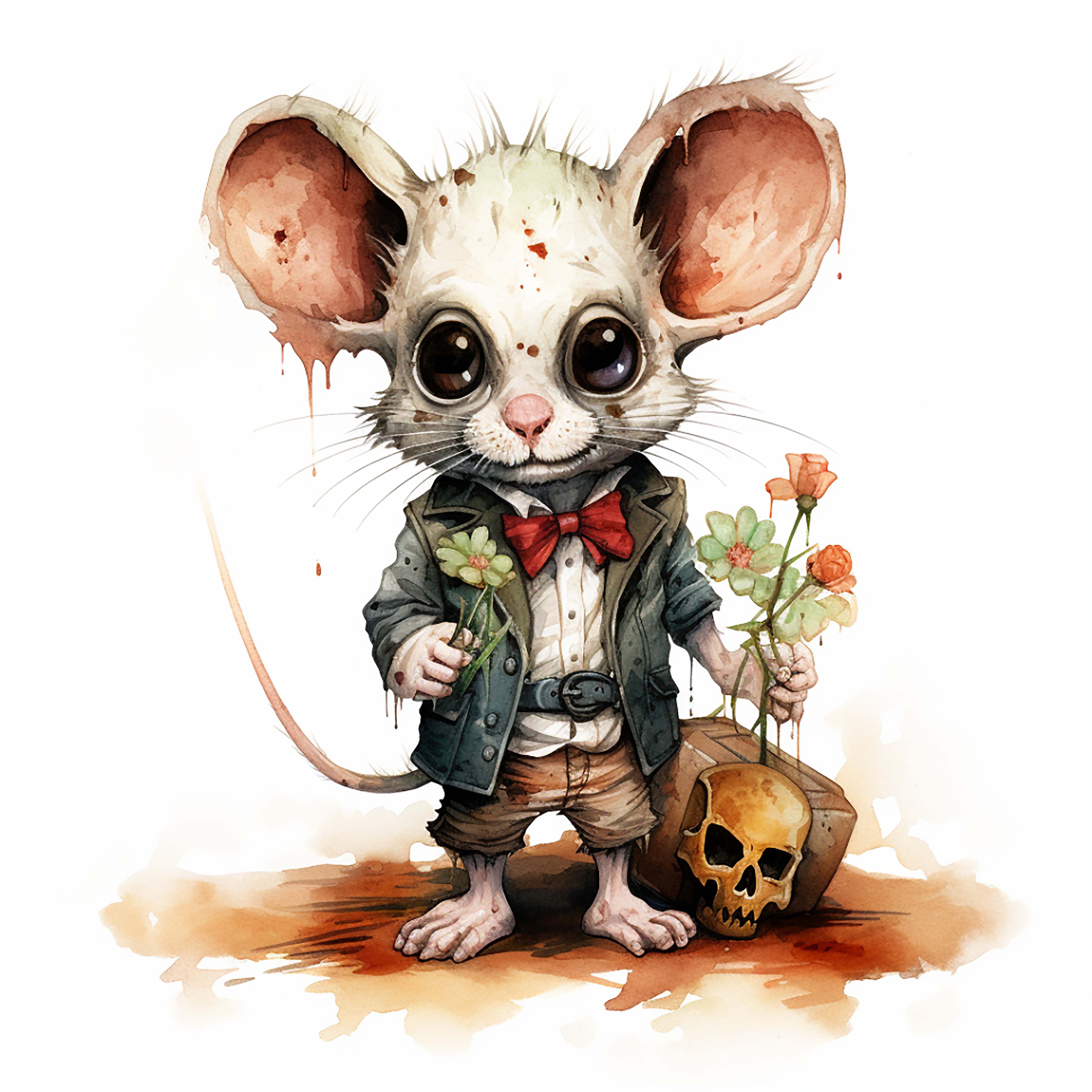 Zombie Mouse Clipart High Quality Png Halloween Clipart - Etsy