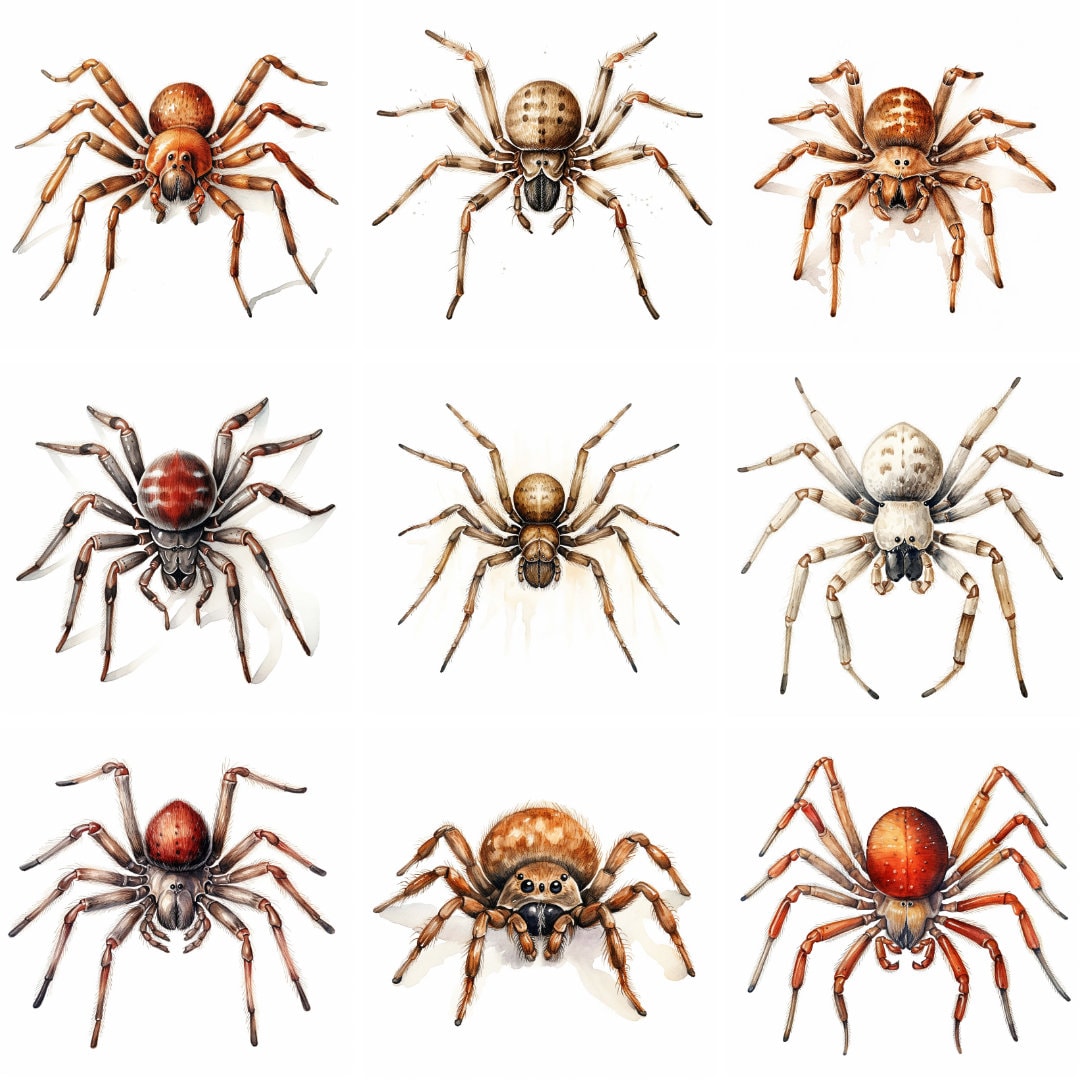 Vintage Spider Clipart High Quality PNG Arachnid Halloween - Etsy