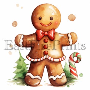 Watercolor Gingerbread Man Clipart PNG Files, High Quality Christmas ...