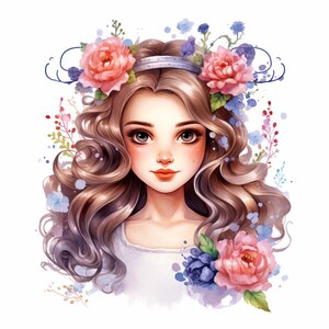 Watercolor Princess Clipart, Fantasy Clipart Magical Graphics Kids ...