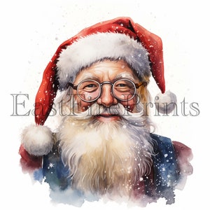Watercolor Christmas Santa Clipart PNG Files, Winter Holidays Clip Art ...