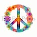 Watercolor Retro Peace Sign Clipart, High Quality Png, Hippie Groovy ...